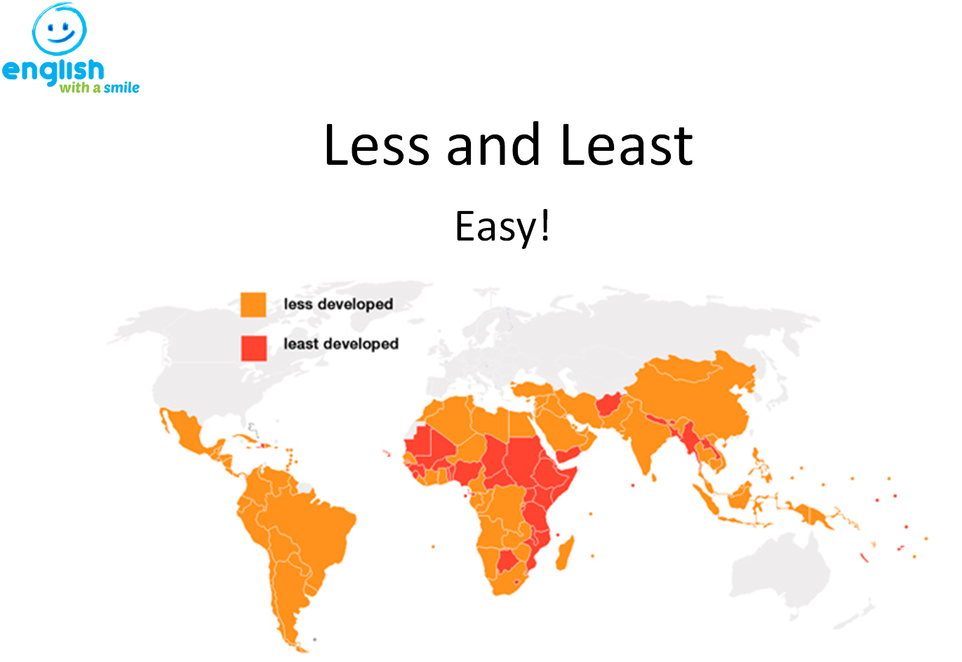 Less and Least – Easy! With video and quiz – English with a Smile